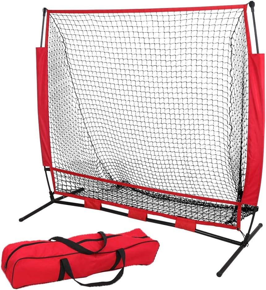 HomGarden 5' x 5' Portable Baseball Softball Practice Net Hitting ...