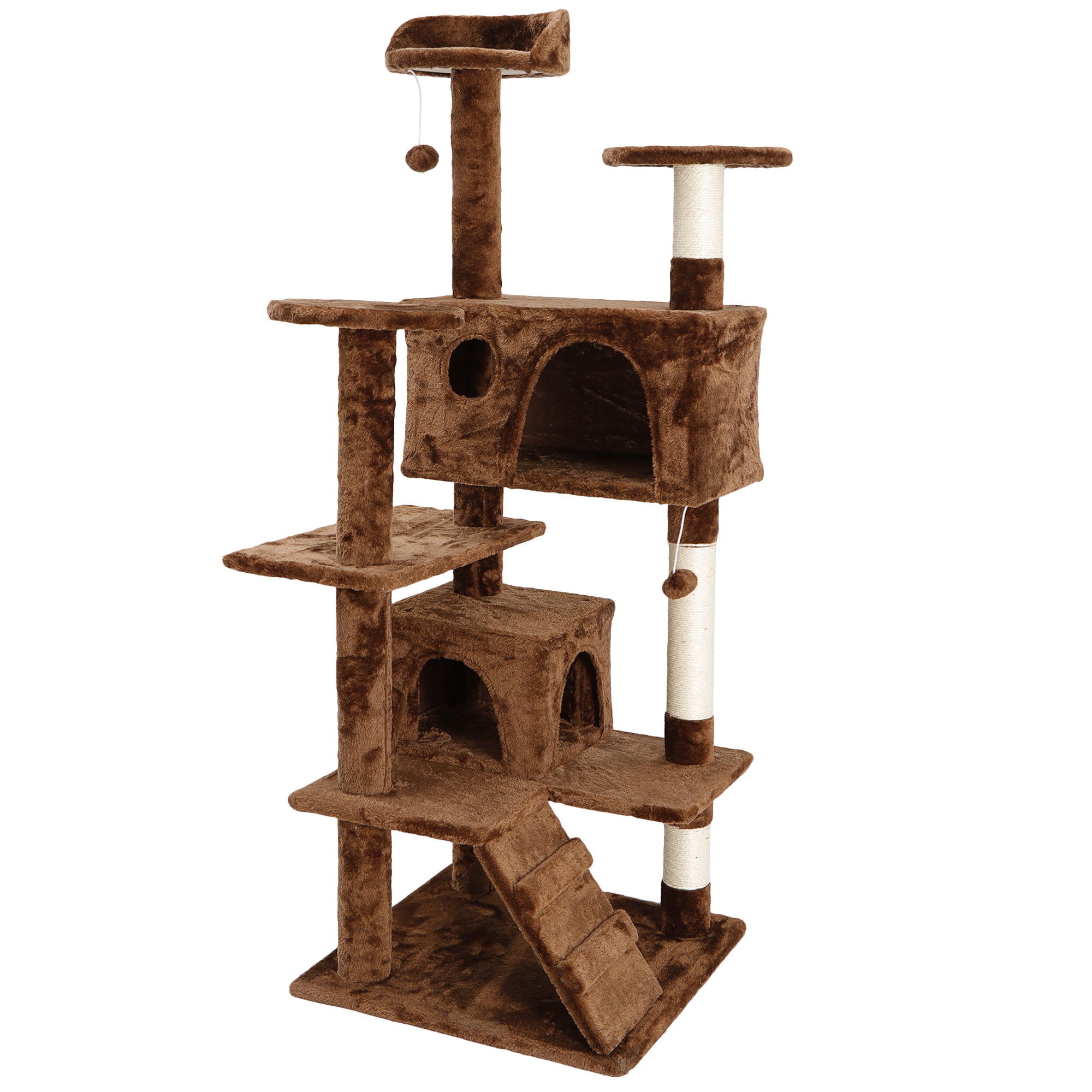 HomGarden Large Kitty 53'' Tall Indoor Cat Tree Tower, W/Scratching ...