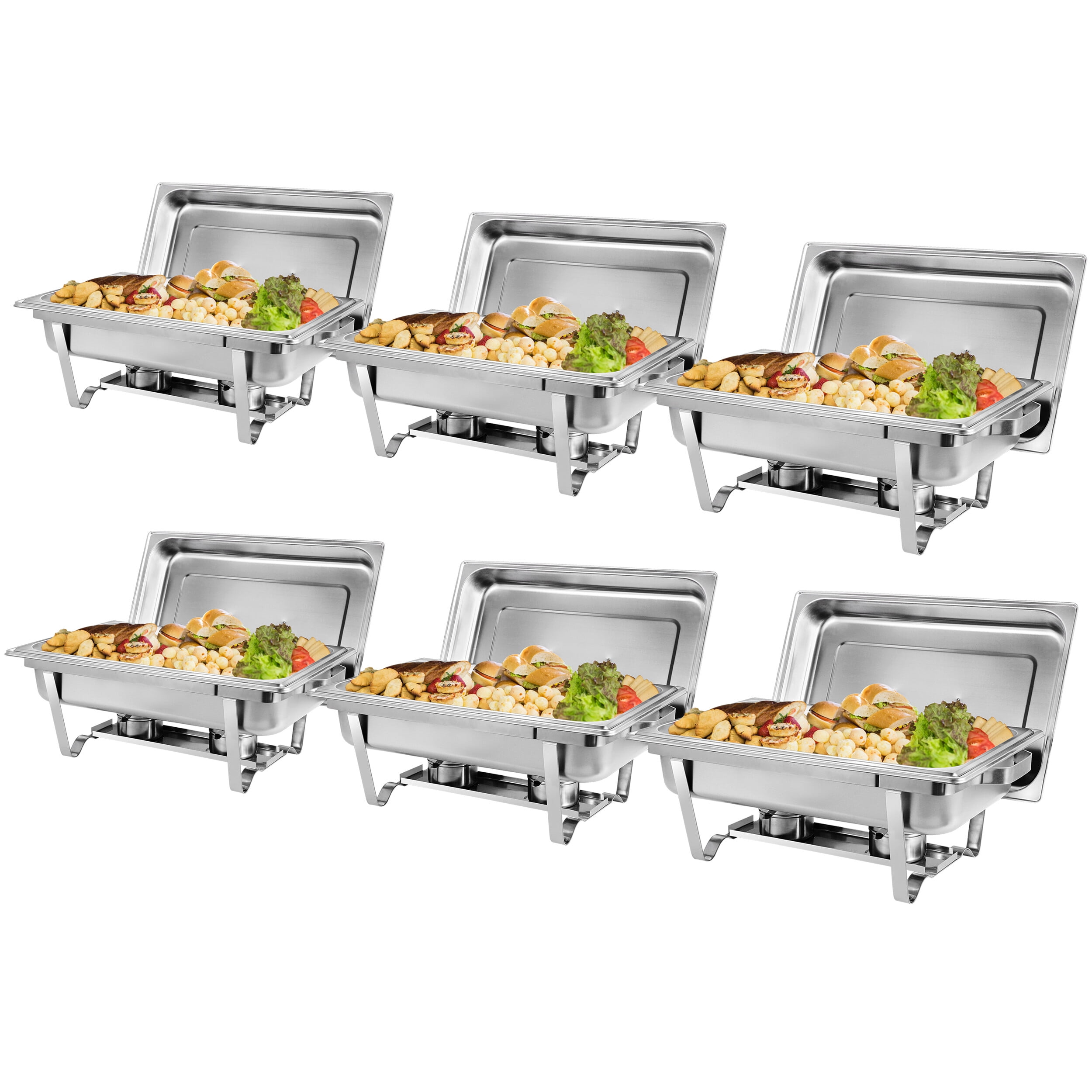 HomGarden 6 Pack 8QT Full Size Party Warming Chafing Dish, Stainless ...