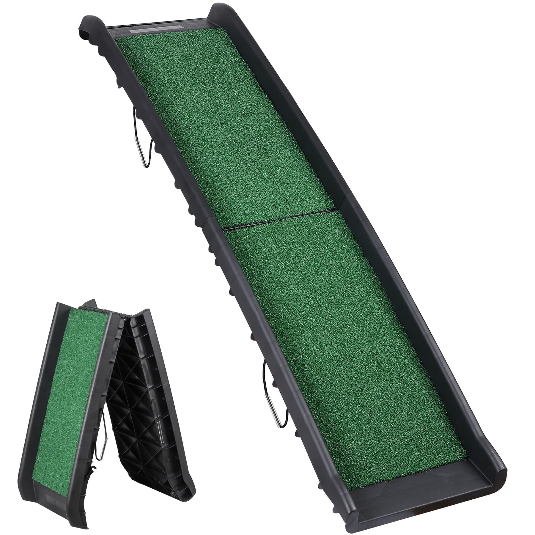 HomGarden 61-in Folding Pet Dog Ramp W/Grass Padded 150LBS Non-Slip Car ...