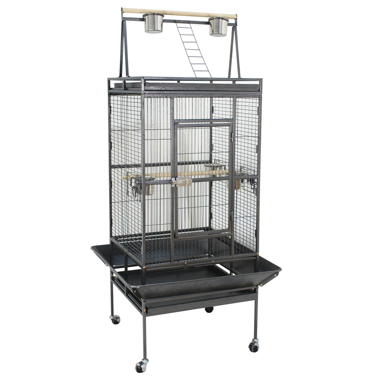 HomGarden 68-inch Large Iron Bird Cage with Play Top and Wheels ...