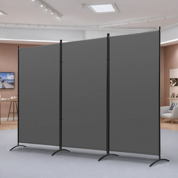 4 Panel Room Divider 6FT Steel Frame Screen Folding Privacy Divider ...
