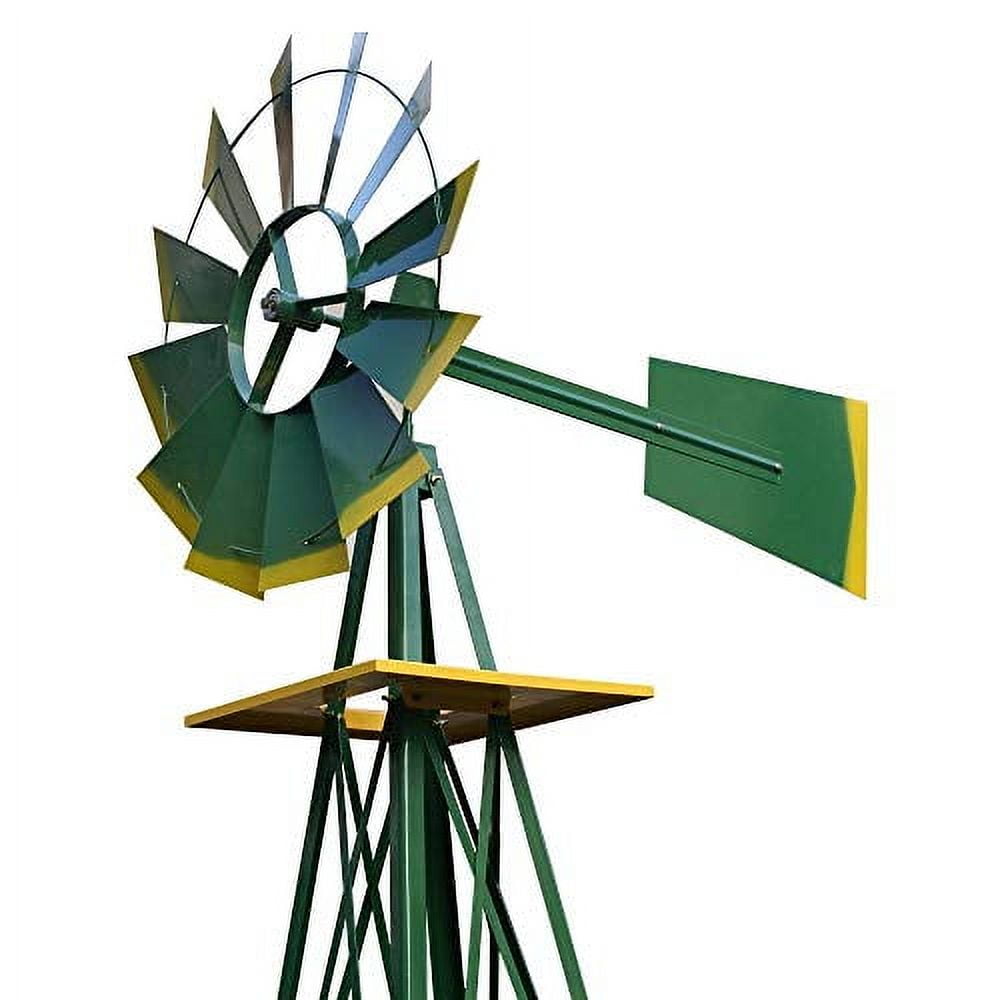 HomGarden 8' Windmill Yard Ornametal Steel Garden Wind Mill Weather ...