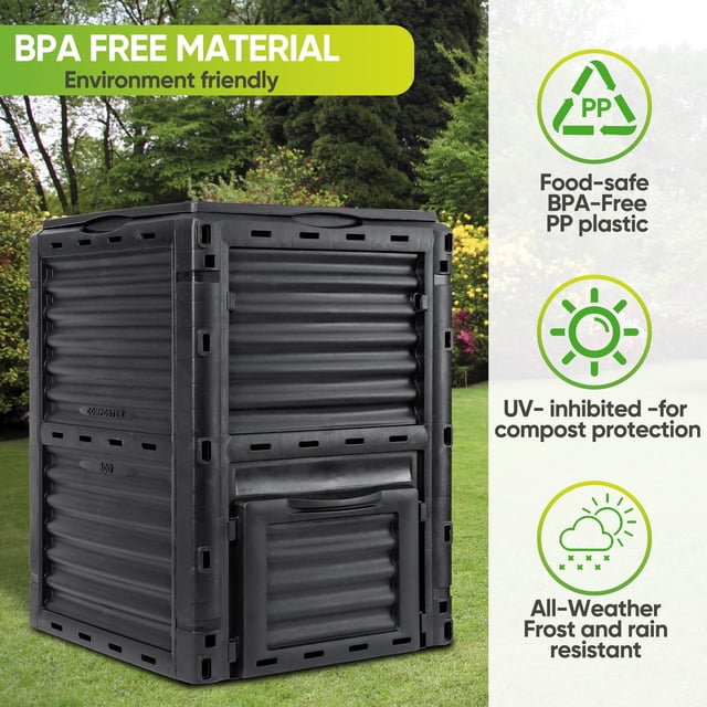 HomGarden Outdoor 80Gal Composting Bin, Large Composter Tumbler, BPA ...