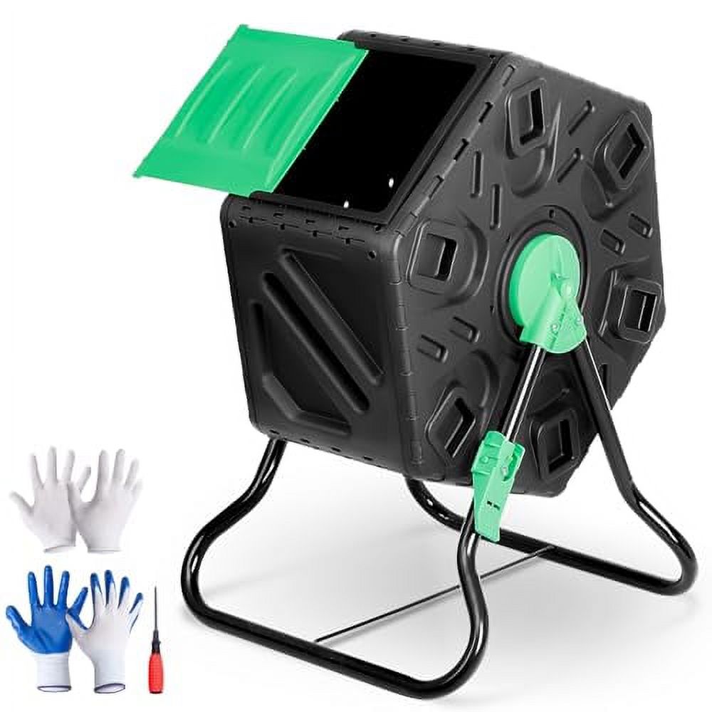 HomGarden Compost Tumbler Single Chamber – Easy-Turn Composter Tumbler ...