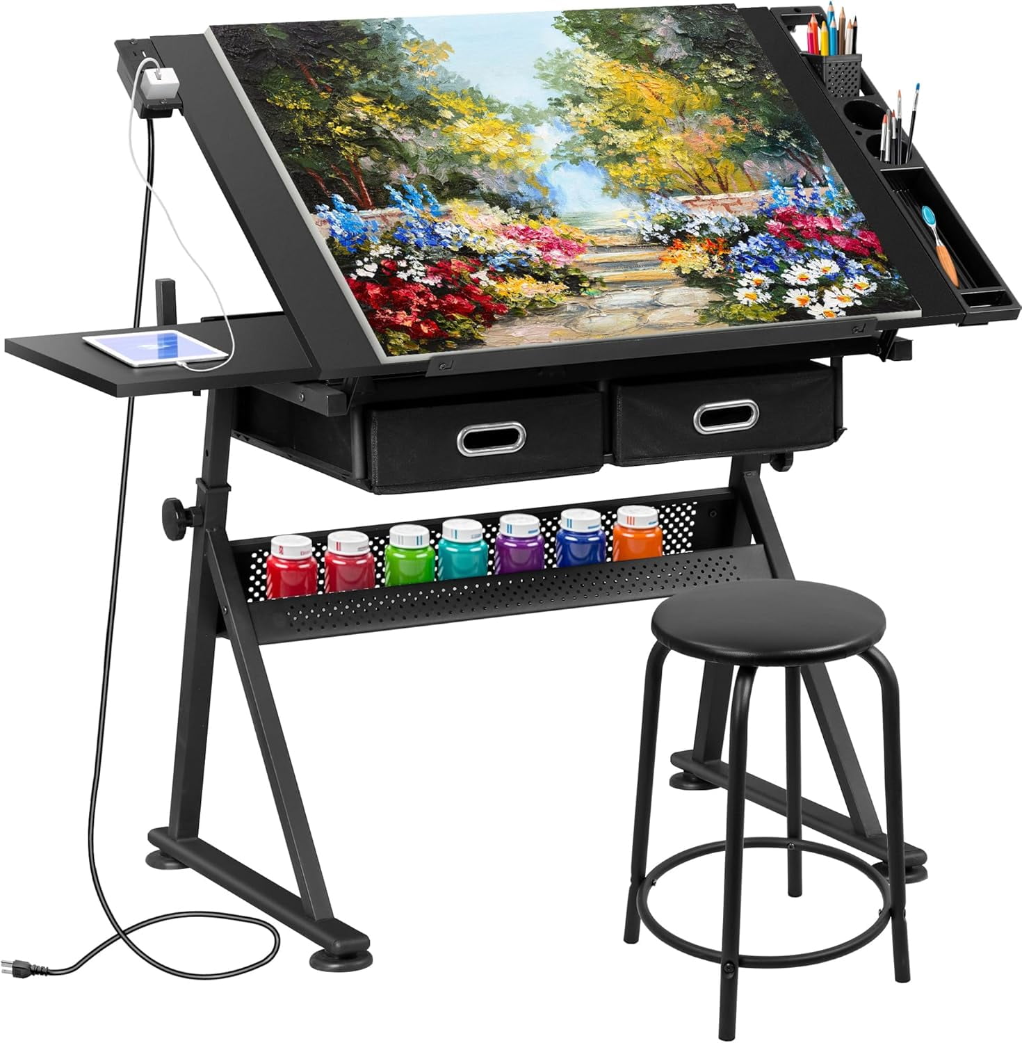 HomGarden Height Adjustable Drafting Desk Drawing Table Art Craft Work ...