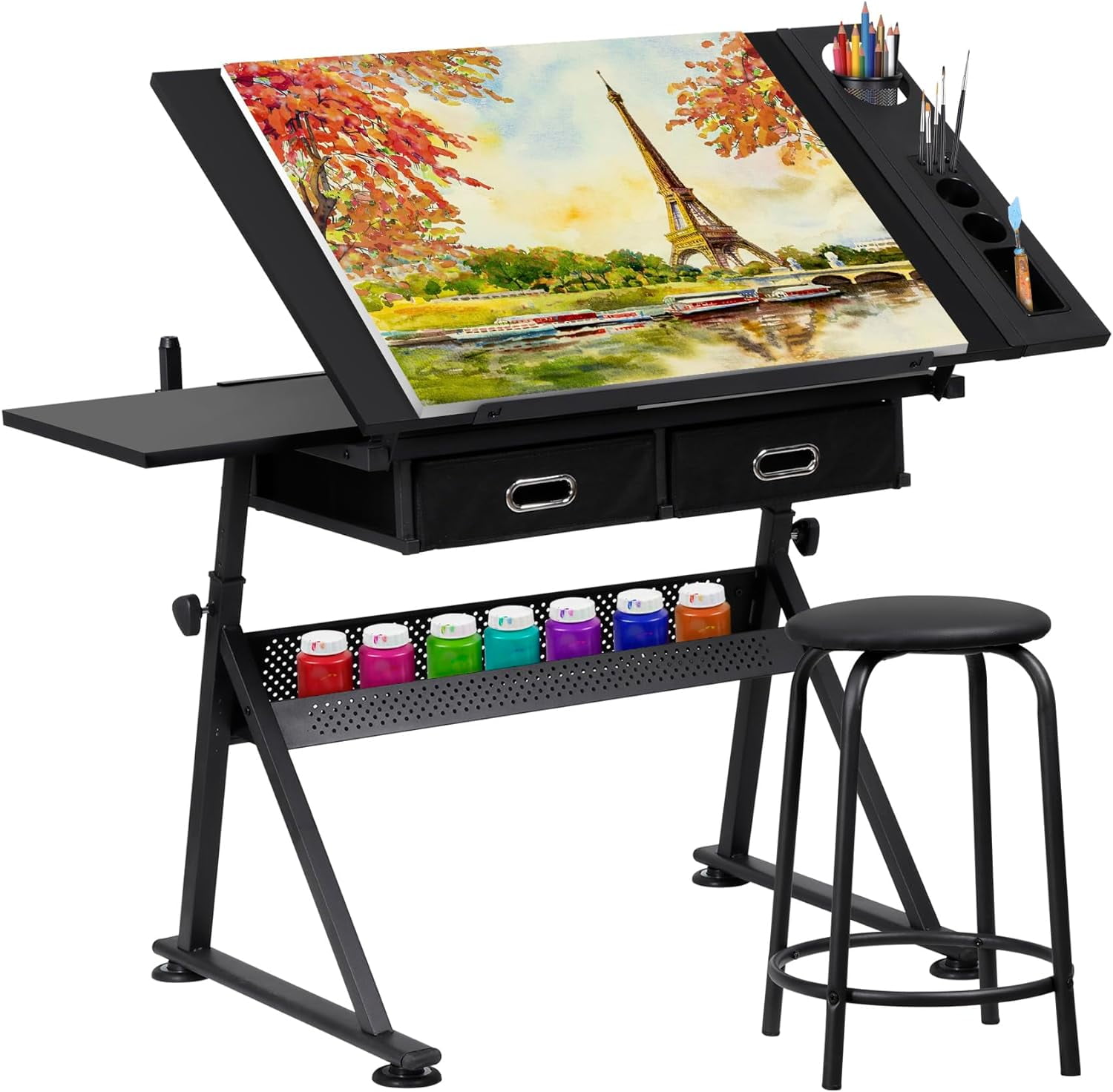 HomGarden Height Adjustable Drafting Desk Drawing Table Art Craft Work ...