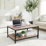 HomGarden Industrial Style Rectangle Wood Coffee Table with Metal ...