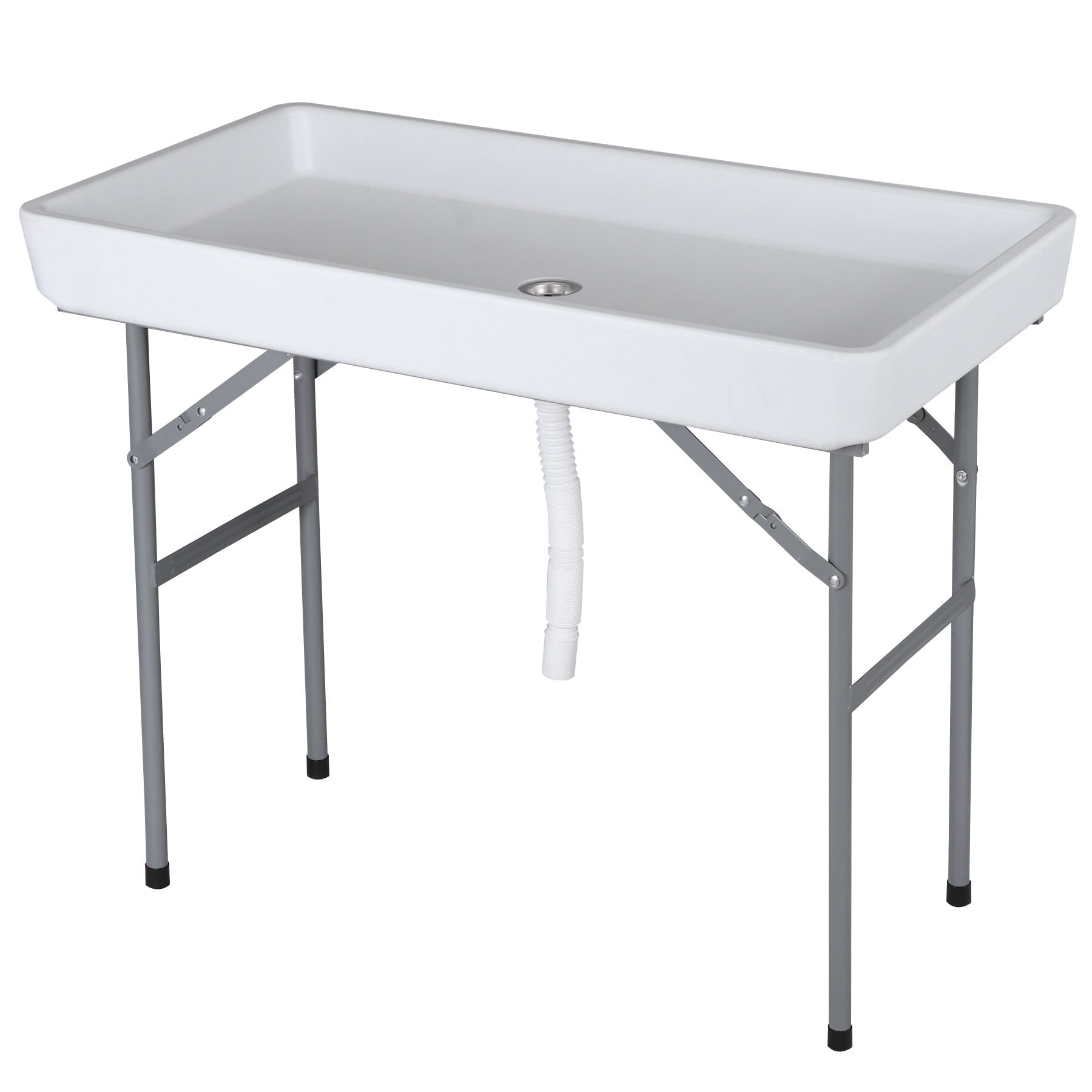 HomGarden Party Ice Cooler Table Folding Chill Table W/Skirt & Drain ...