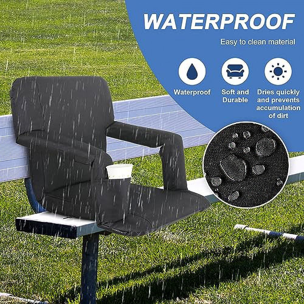 HomGarden Portable Reclining Stadium Seat for Bleachers, Stadium Chair ...