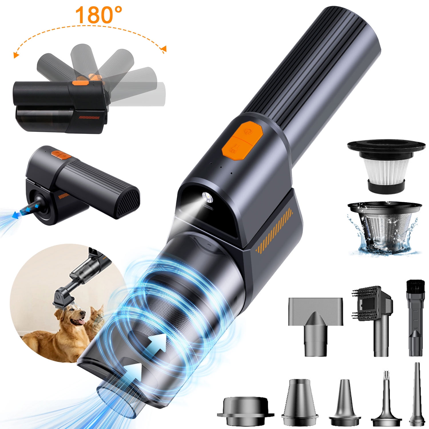 HomSail Handheld Cordless Vacuum, Portable Inflator 180° Foldable ...