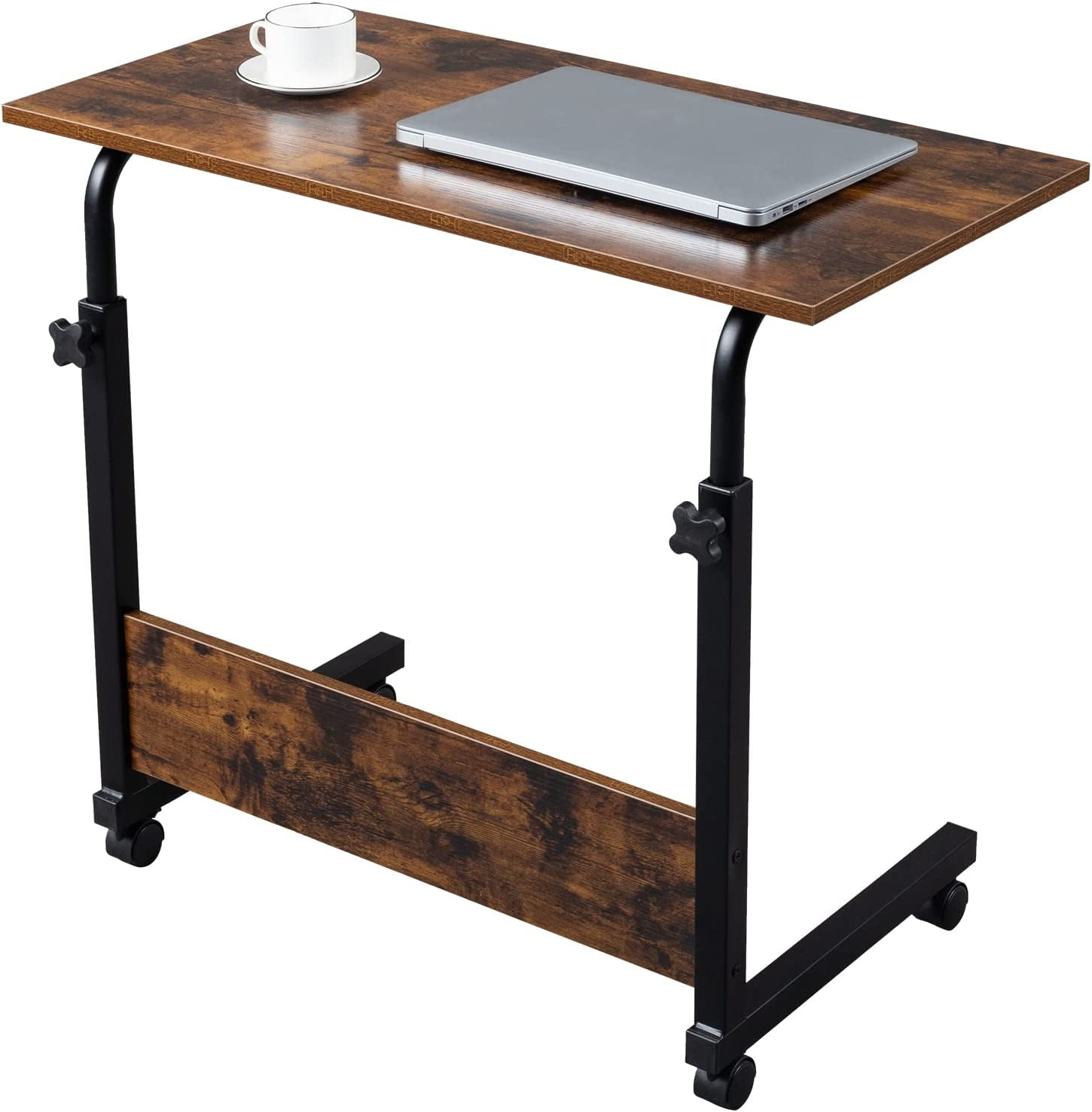 HomVent Adjustable TV Tray Table Rolling Sofa Side Snack Table with ...