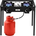 HomVent Outdoor Camp Stove Propane, High Pressure Propane Gas Cooker Portable Cast Iron Cooking ...