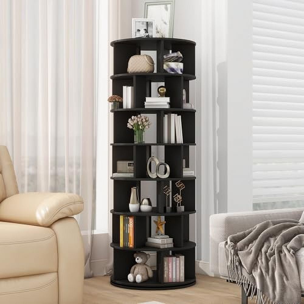 HomVent Rotating Shoe Rack Tower, 7-Tier Spinning Shoe Shelf with 5 ...