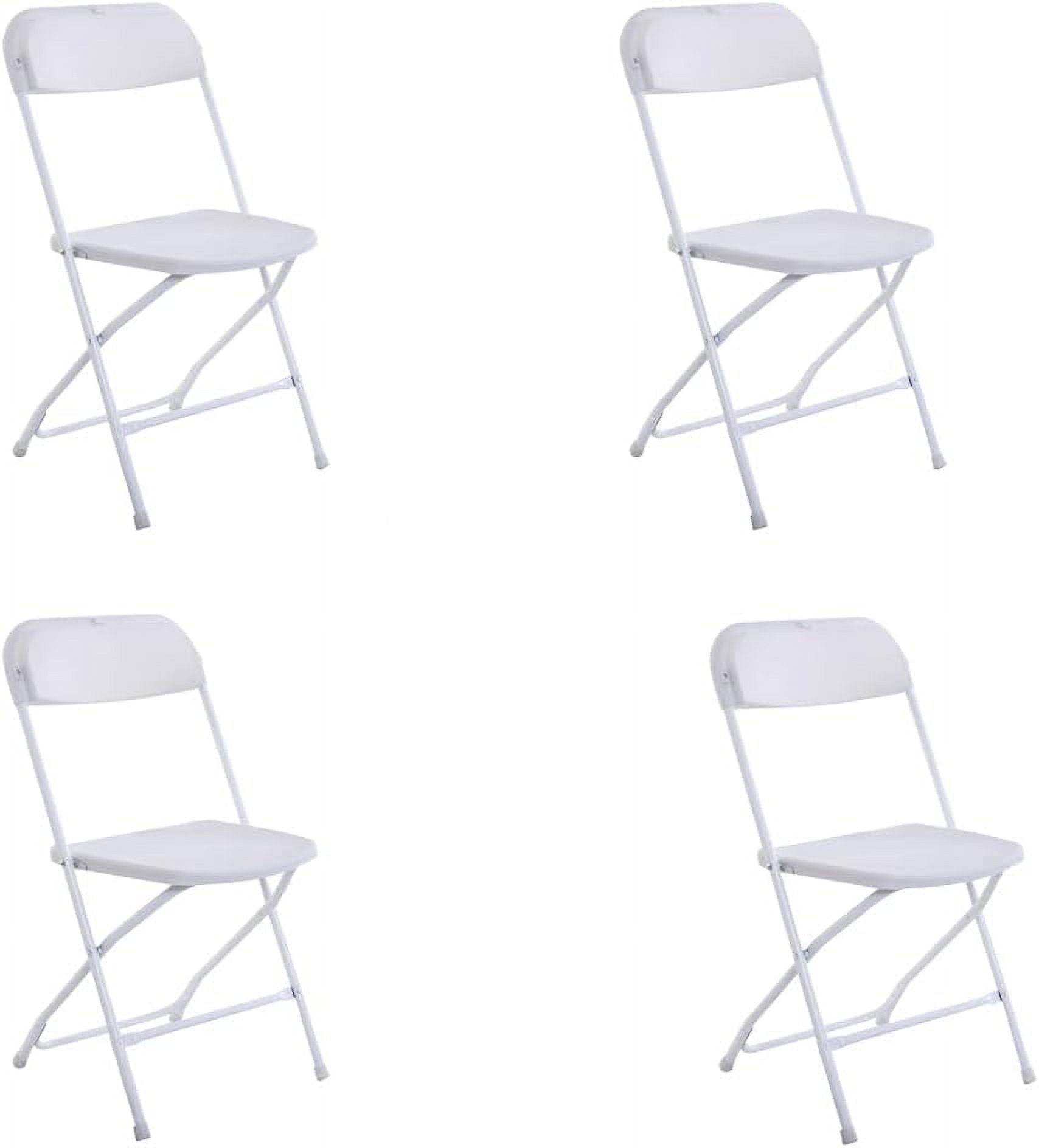 HomVent Set of 4 Plastic Folding Chairs, Portable Stacking Indoor ...