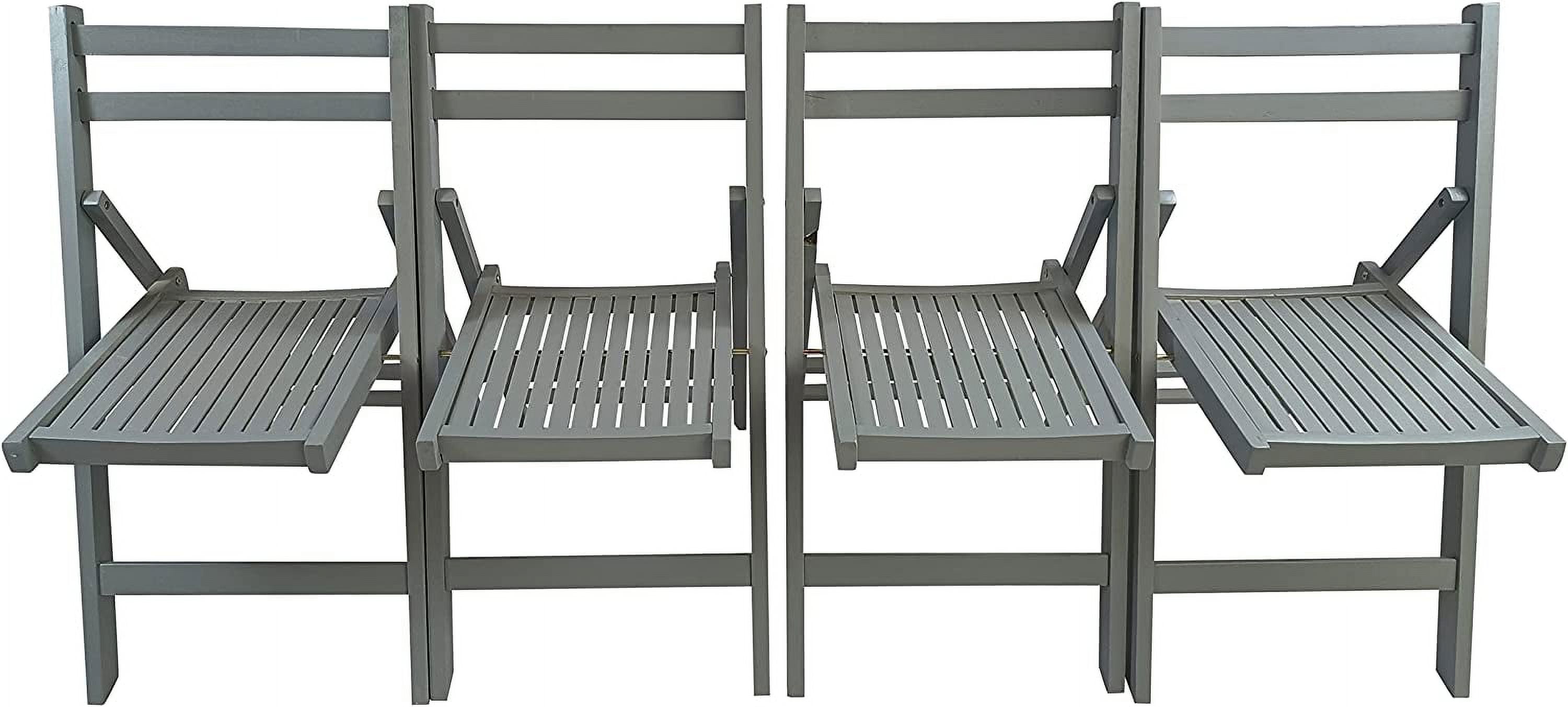 HomVent Set of 4 Slatted Wood Folding Chair, Fully Assembled Folding ...