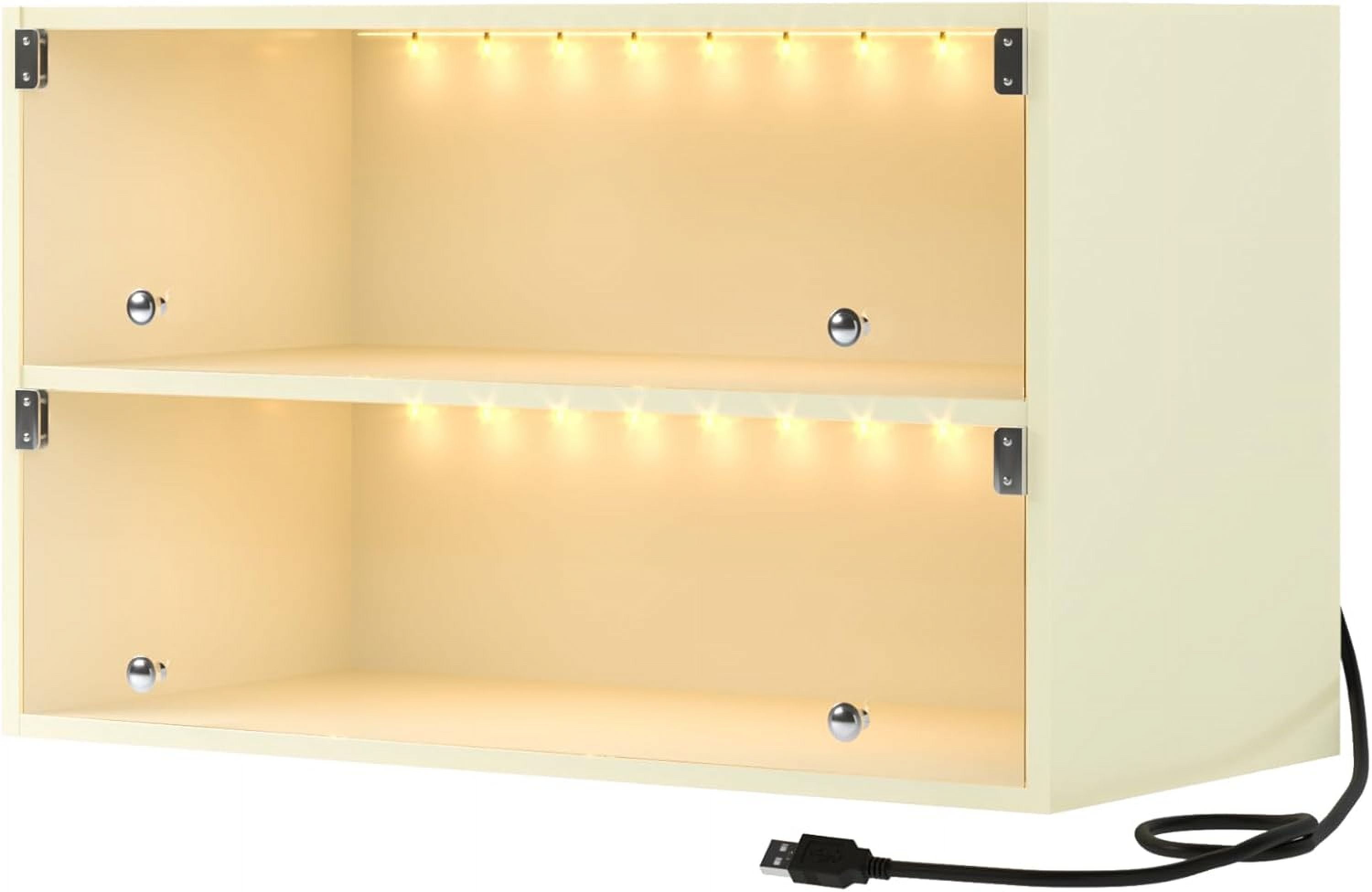 HomVent Shoe Box with RGB LED Light, Wooden Stackable Shoe Storage Box ...