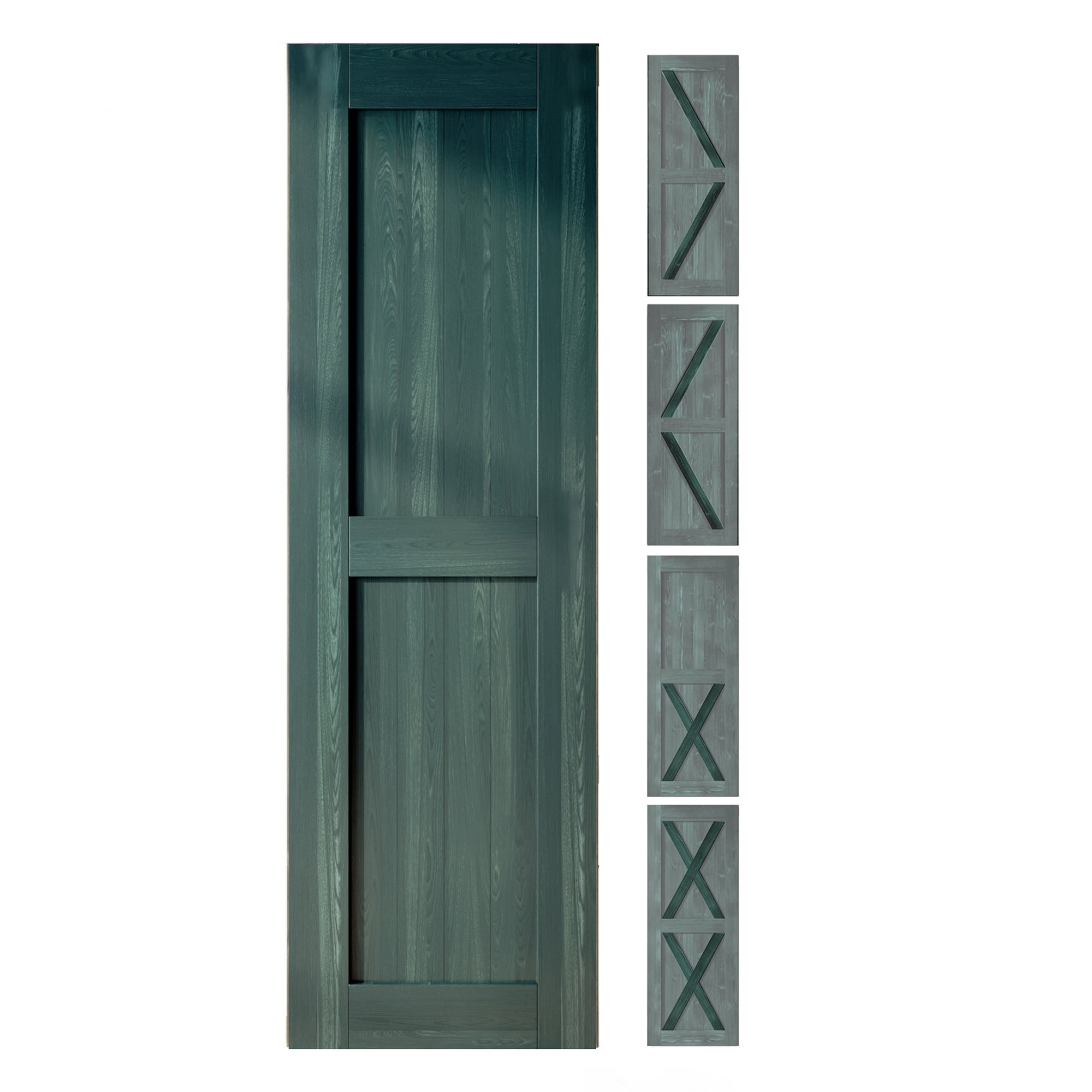 Homacer 5-in-1 Design 20'' W x 84'' H x 1-3/8'' D Solid Wood Barn Door ...