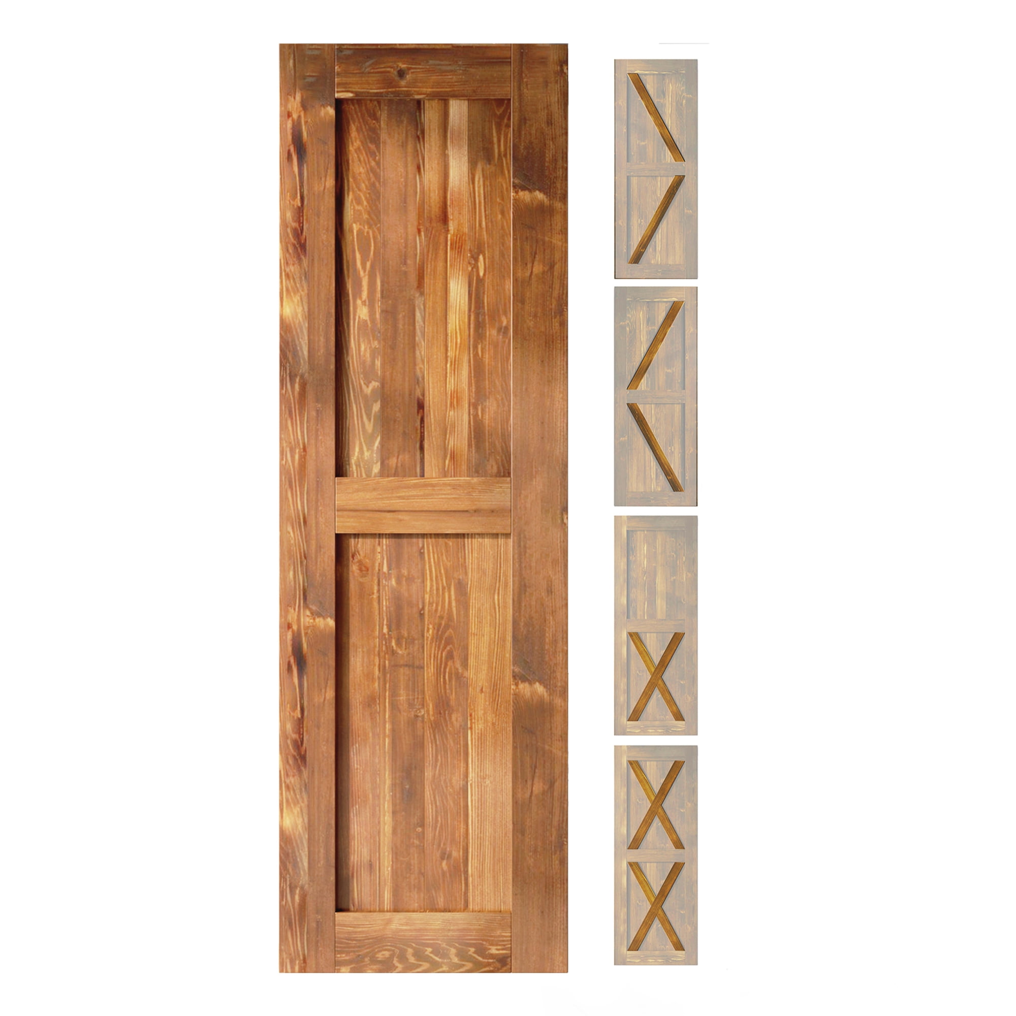 Homacer 5-in-1 Design 20'' W x 84'' H x 1-3/8'' D Solid Wood Barn Door ...