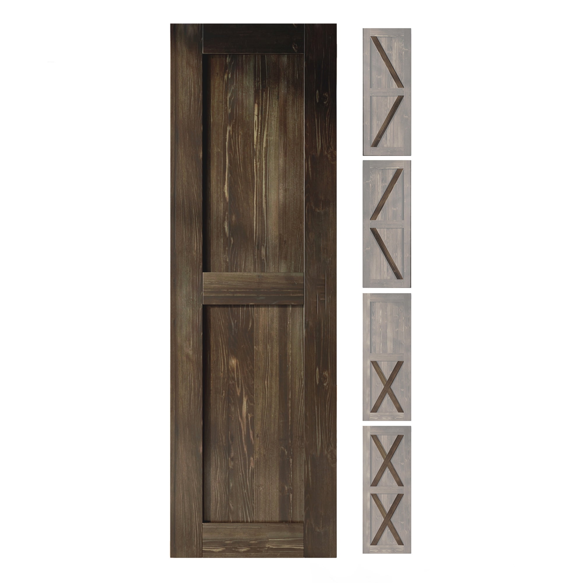 Homacer 5-in-1 Design 22'' W x 84'' H x 1-3/8'' D Solid Wood Barn Door ...