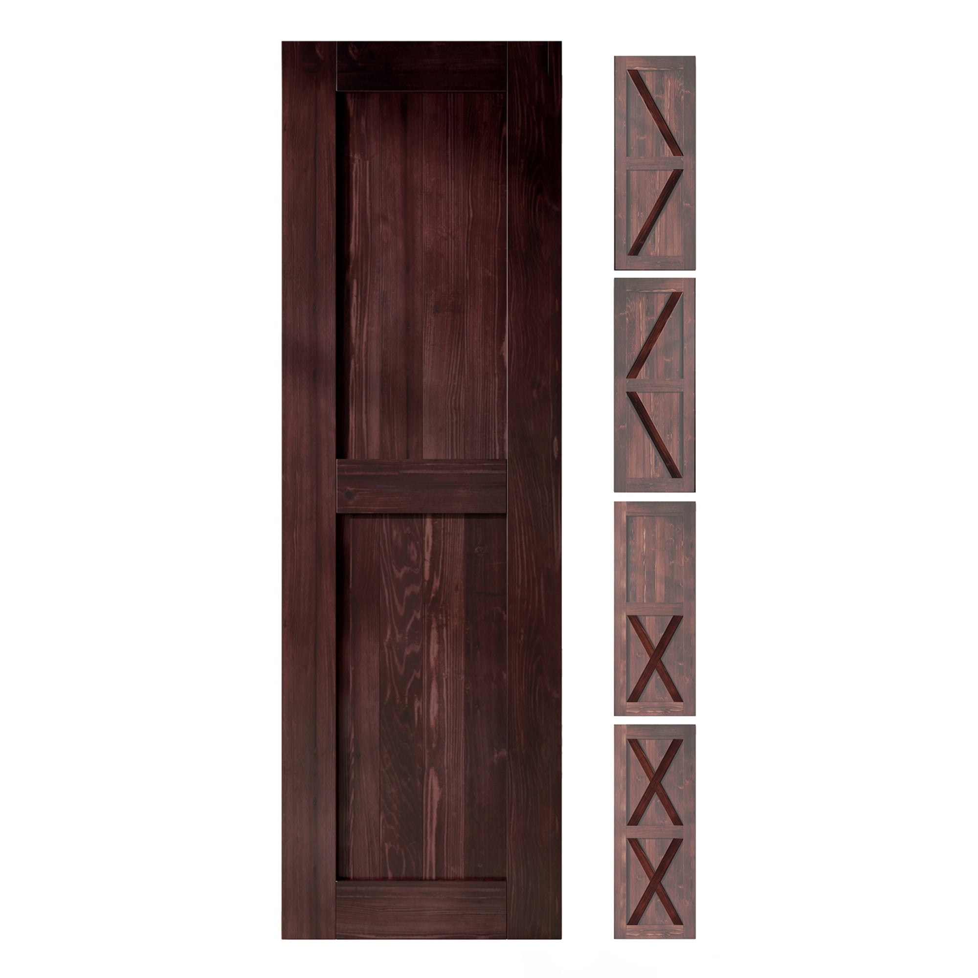 Homacer 5-in-1 Design 28'' W x 84'' H x 1-3/8'' D Solid Wood Barn Door ...