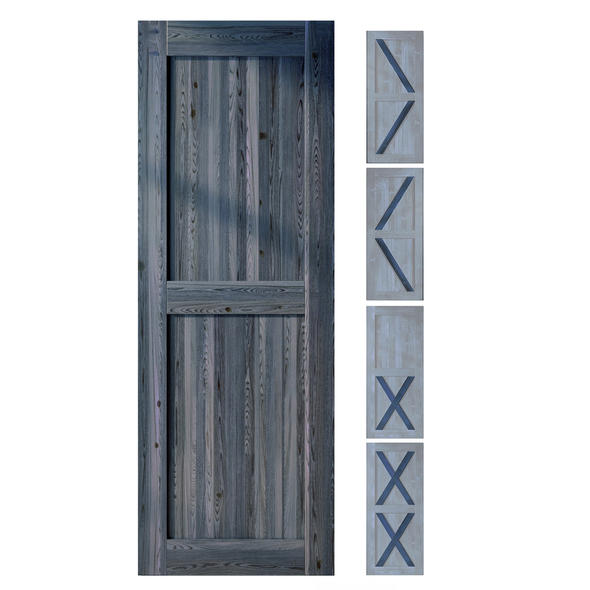 Homacer 5-in-1 Design 34'' W x 84'' H x 1-3/8'' D Solid Wood Barn Door ...