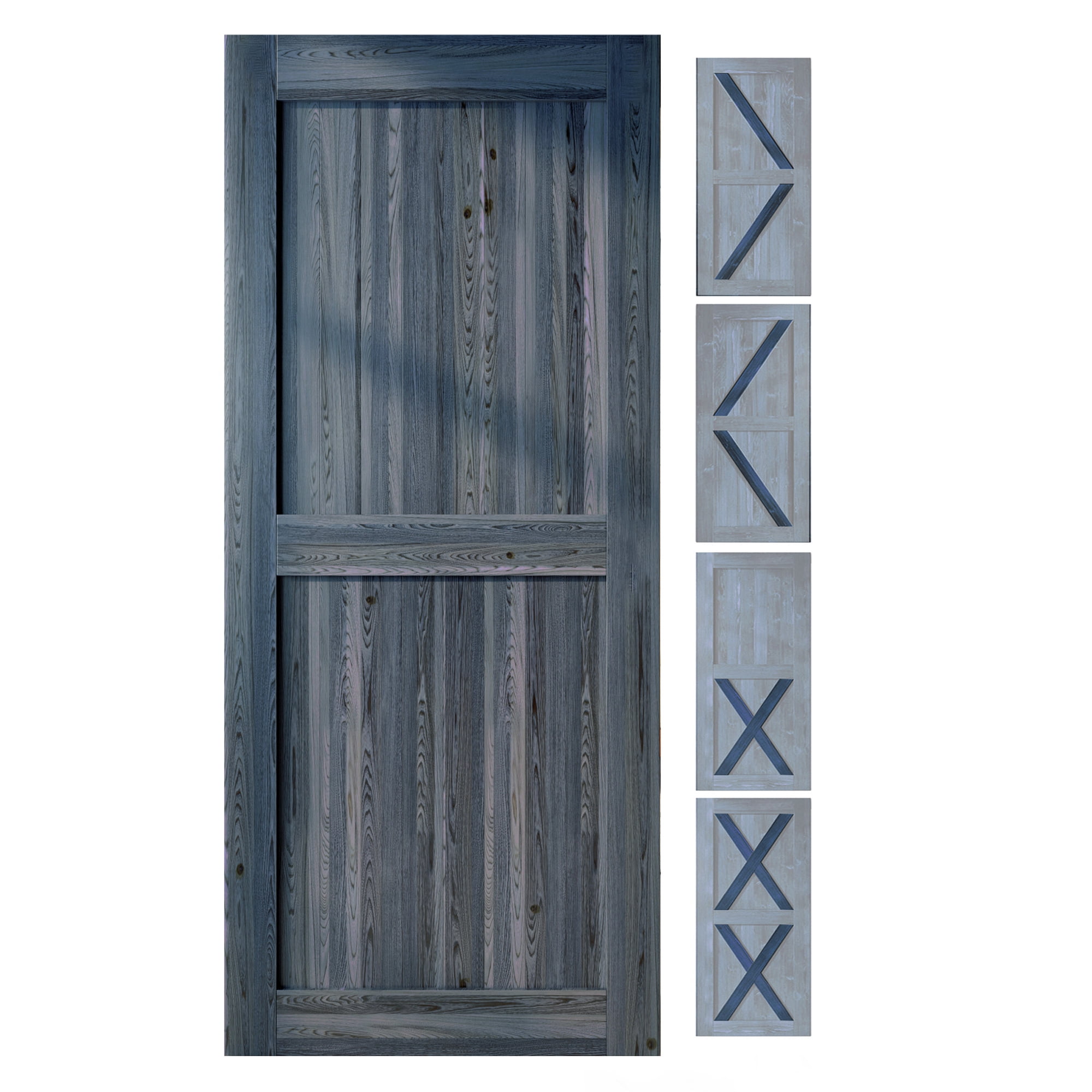 Homacer 5-in-1 Design 48'' W x 84'' H x 1-3/8'' D Solid Wood Barn Door ...