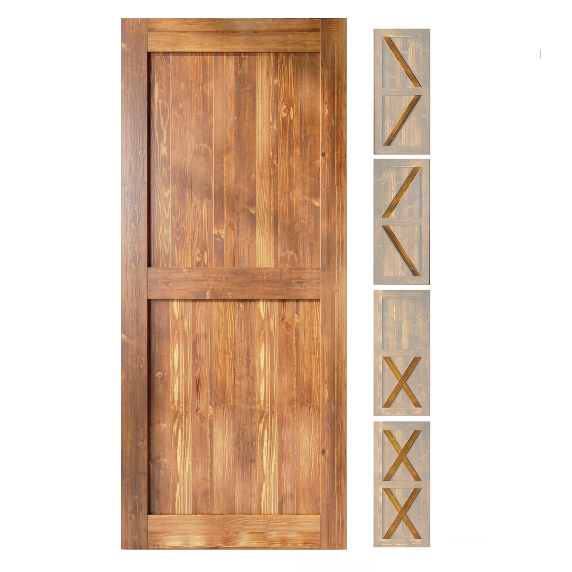 Homacer 5-in-1 Design 60'' W x 84'' H x 1-3/8'' D Solid Wood Barn Door ...