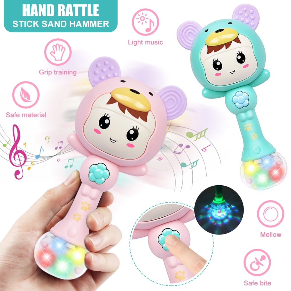 Homaful Baby Rattle Sets Teether Rattles Toys Electronic Rattle Shaker ...
