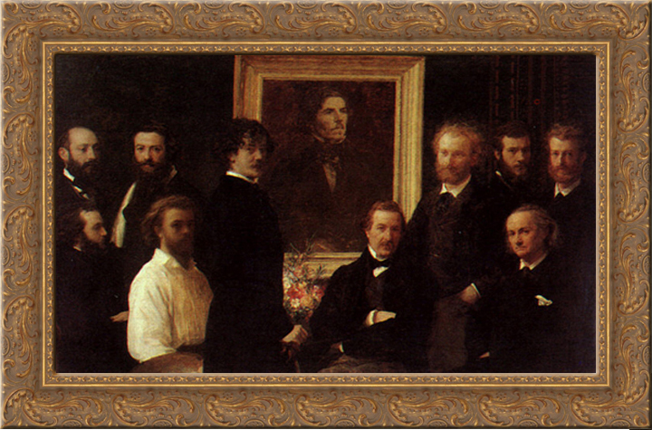 Homage to Delacroix 24x18 Gold Ornate Wood Framed Canvas Art by Fantin ...