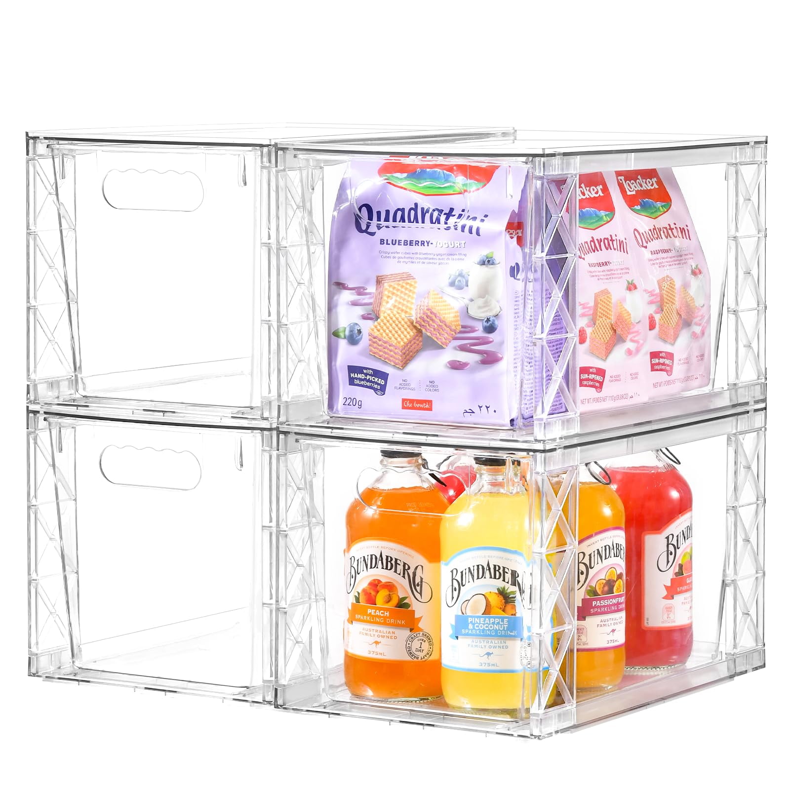 Homaigie 4 Pack Large Stackable Storage Drawers, Acrylic Makeup ...