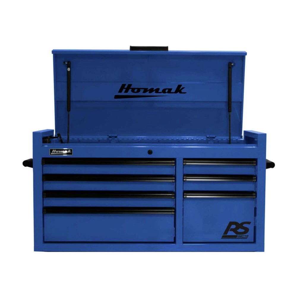 Homak BL02004173 RS PRO 41 in. 7 Drawer Top Chest With Outlet - Blue ...