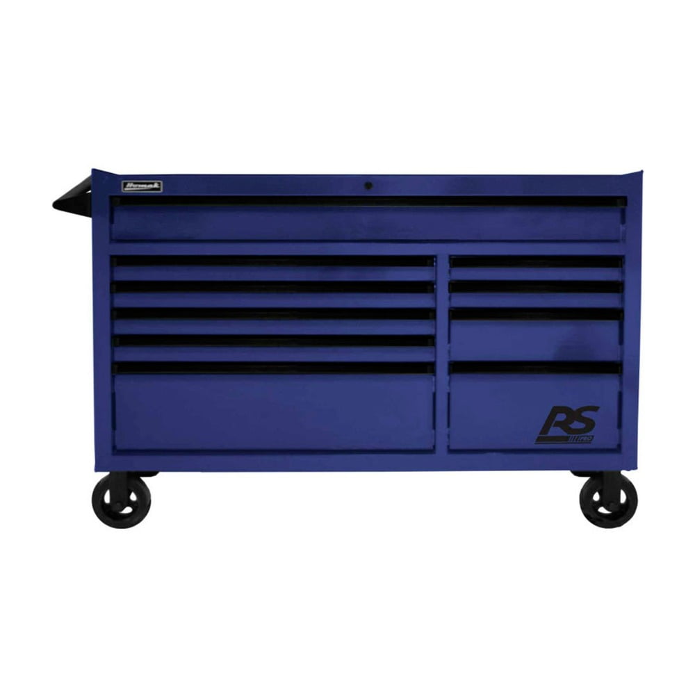 Homak BL04054010 RS PRO 54 in. 10 Drawer Rolling Cabinet - Blue ...