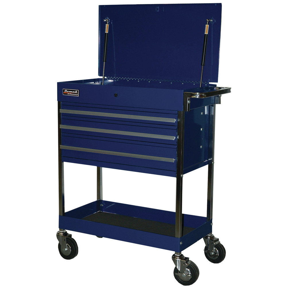 Homak BL05500200 34 in. Professional 3-Drawer Service Cart - Blue ...