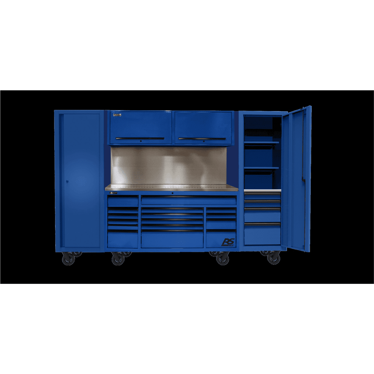Homak Manufacturing 120" RS PRO CTS Roller Cabinet & Side Lockers Combo ...