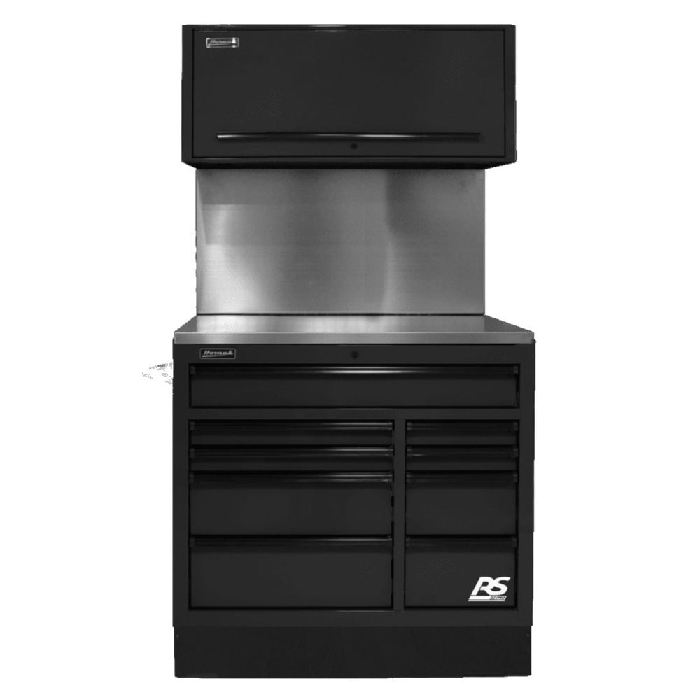 Homak BKCTS41001 41 in. CTS Set with Solid Backsplash - Black - Walmart.com