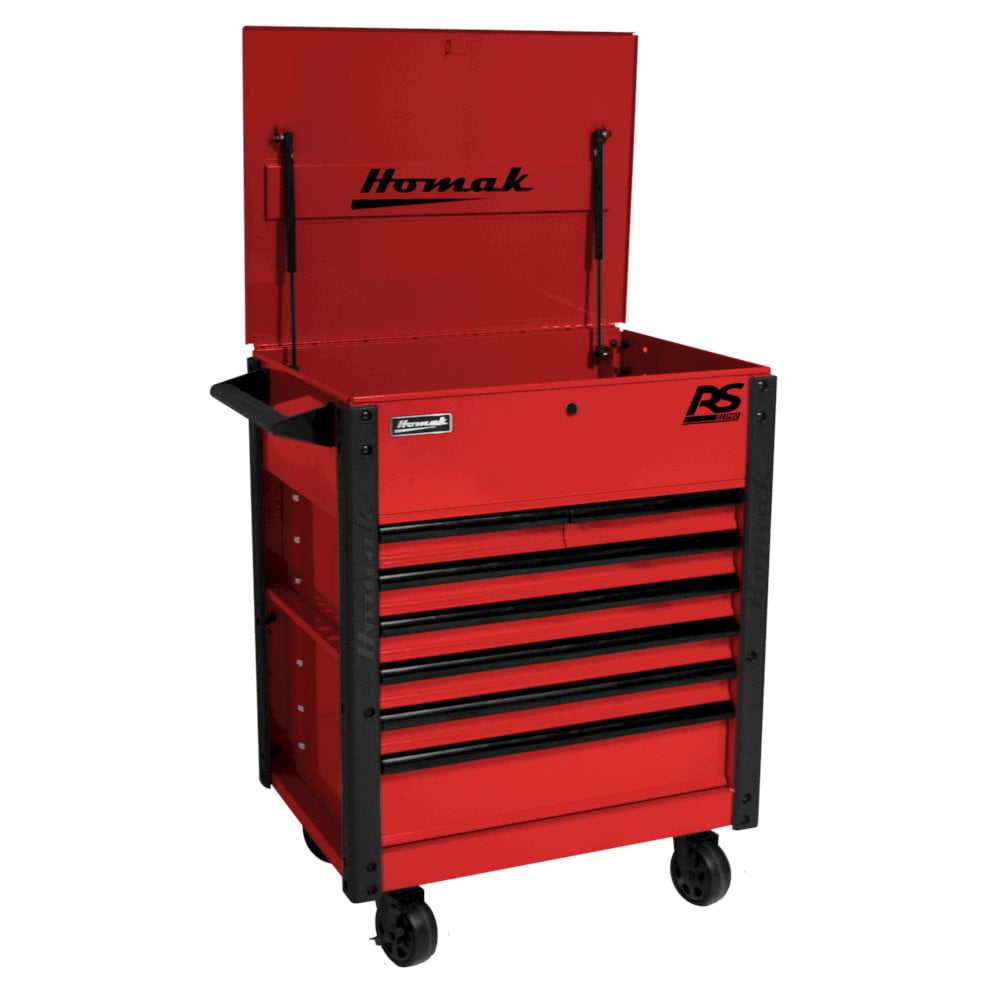 Homak 35" 7 Drawer Flip-Top Service Cart - Red - Walmart.com