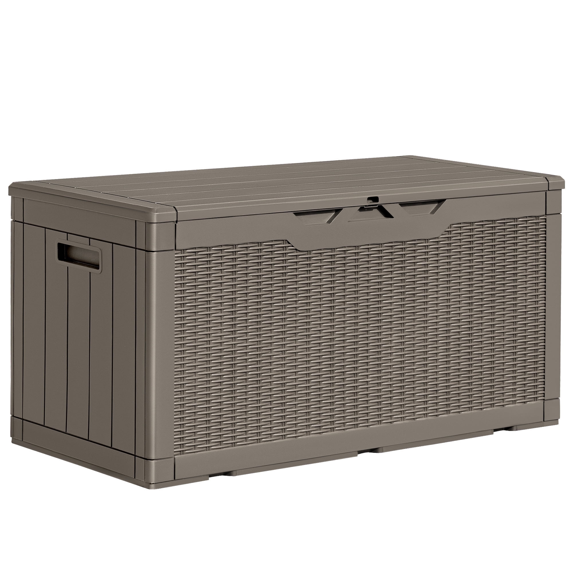 Homall 100 Gallon Outdoor Storage Box, Durable Plastic, Brown ...