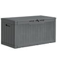 Homall 100 Gallon Outdoor Storage Box, Gray Plastic Resin Deck ...