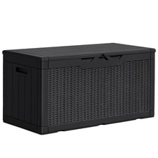 Uforic, Resin Deck Box, 100 Gallon, Lockable Waterproof Outdoor ...