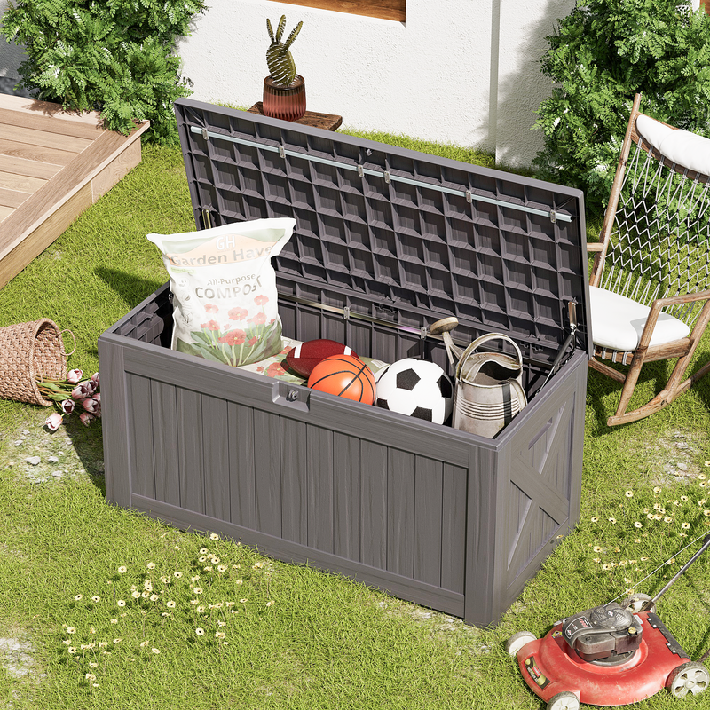Homall 120 Gallon Outdoor Patio Box Deck Plastic Resin Storage Box ...