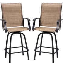 JMGJOY Outdoor Swivel Bar Stools Set of 6, 26.6" Seat Height Patio Bar ...