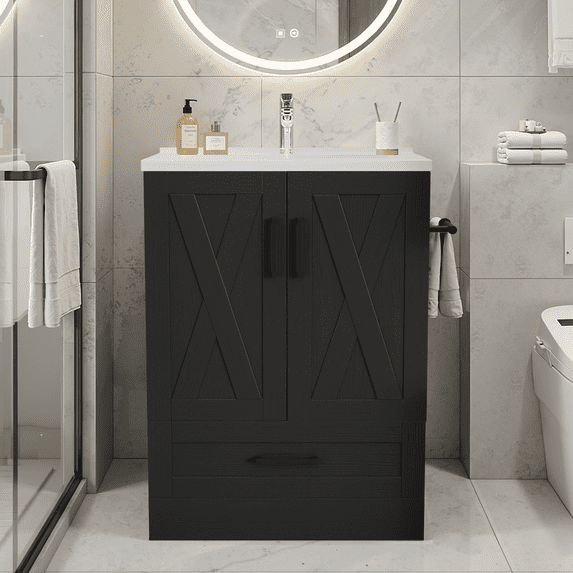 Homall 24'' Bathroom Vanity with Sink, Freestanding Bathroom Cabinet ...