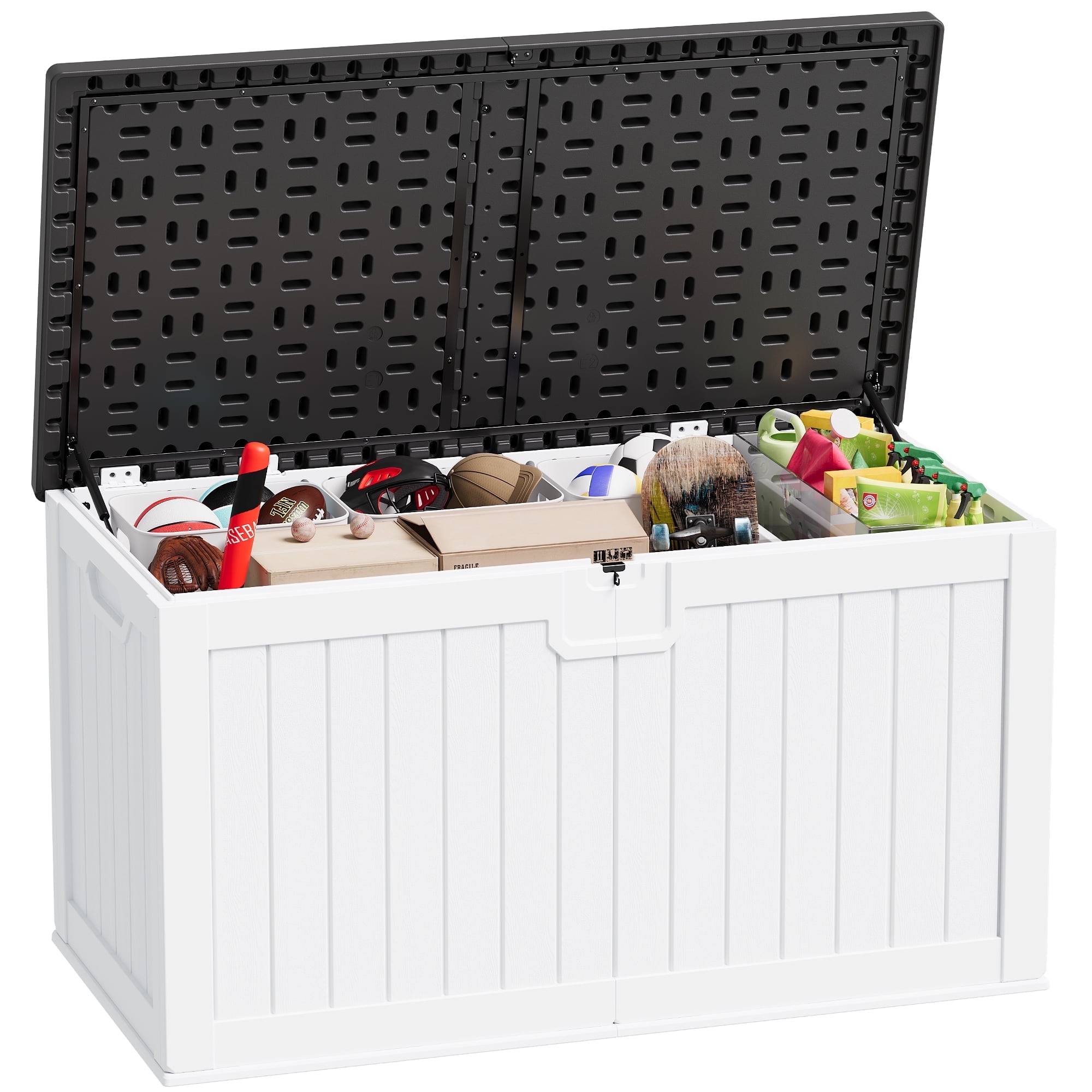 Homall 230 Gallon Outdoor Resin Deck Box ,Lockable, with Side Handles ...