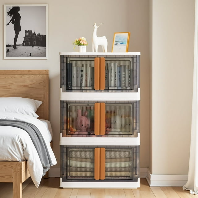 Homall 19 gal Collapsible Storage Bins, Stackable, Strong, Lockable ...