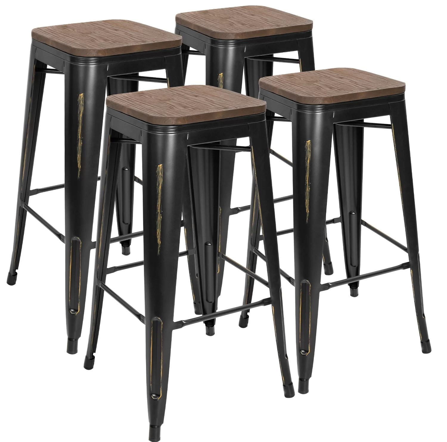 "Homall Bistro Counter Height 30"" Indoor Outdoor Stackable Bar Stool ...