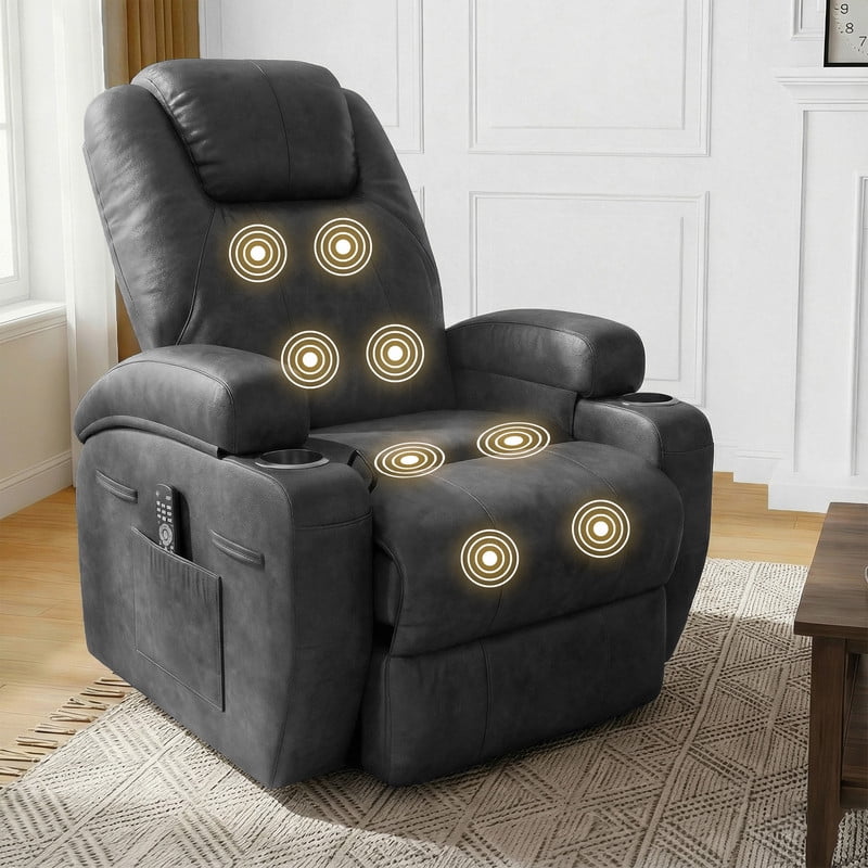 Homall 360° Swivel Rocking Recliner Massage Oversized Singal Sofa For ...