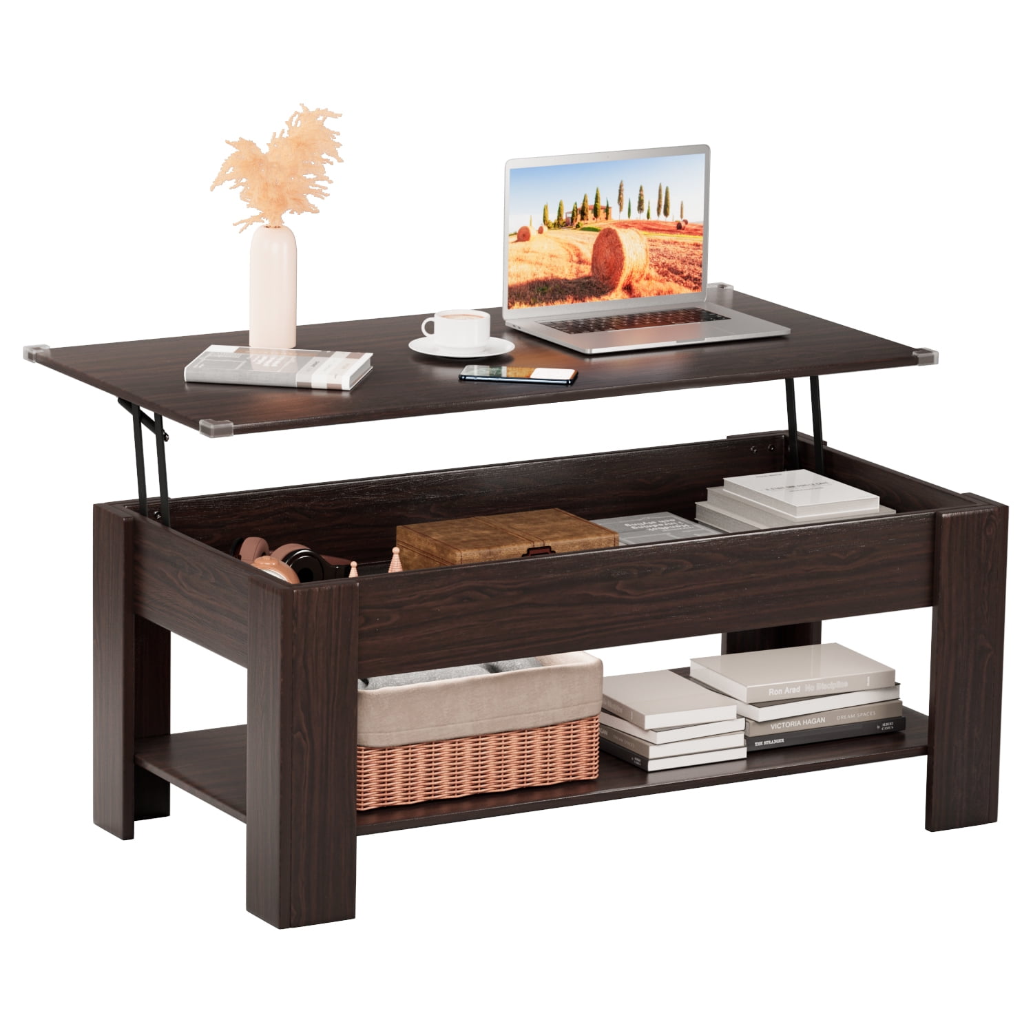 Homall 39'' Lift-Top Coffee Table, Extra Storage Space, Multifunctional ...