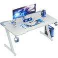 Homall 44 Inches PC Gaming Desk, Z-Shaped with Carbon Fiber Surface ...