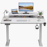 "Bestier Electric L-Shaped Adjustable Height Standing Workstation Desk ...